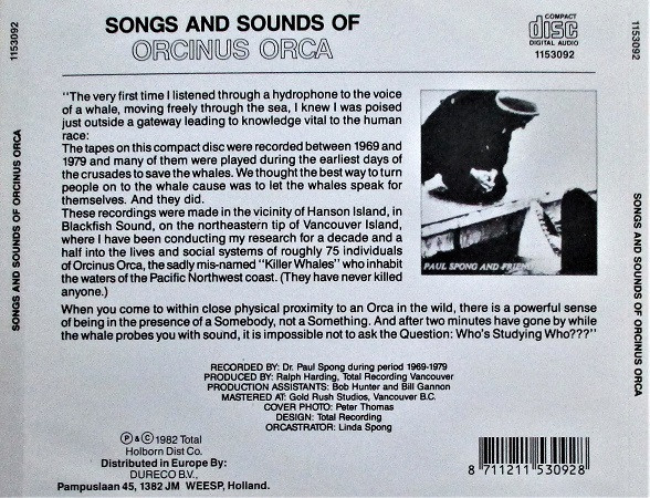 Orcinus Orca (3) – Songs And Sounds Of Orcinus Orca (CD, RE ...