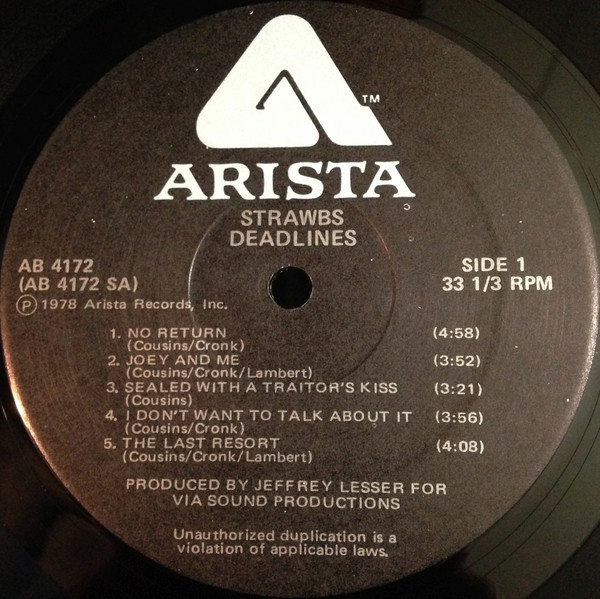 Strawbs – Deadlines (LP, Album) – akerrecords.nl