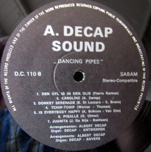 Decap Organ Antwerp – A. Decap – Sound Dancing Pipes Volume 10 (LP ...