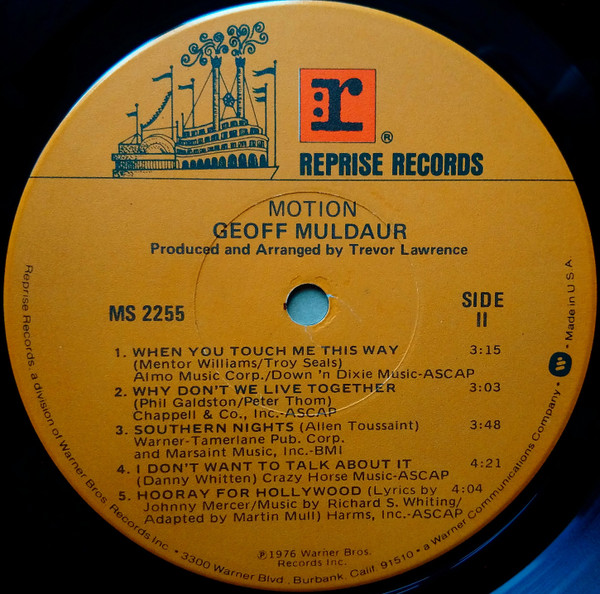 Geoff Muldaur – Motion (LP, Album, Jac) – akerrecords.nl