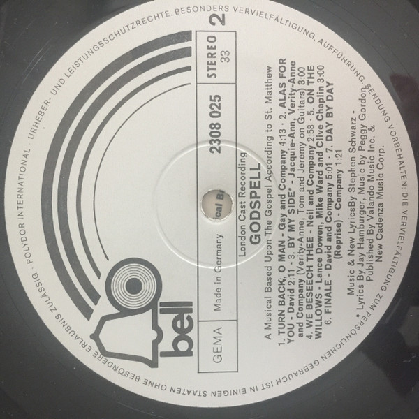 Various – Godspell. Original London Cast (LP, Album) – akerrecords.nl