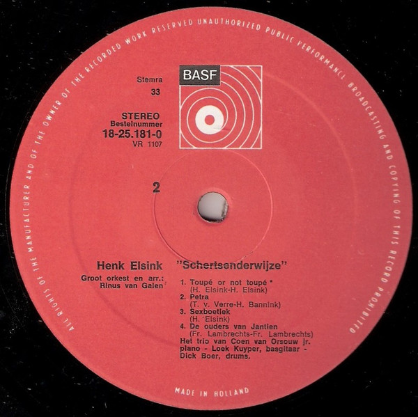 Henk Elsink – Schertsenderwijze (LP, Album) – akerrecords.nl