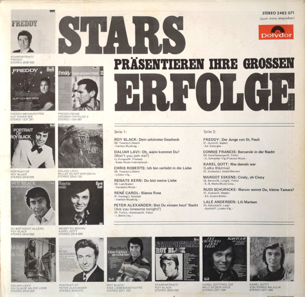 Various – Stars Präsentieren Ihre Grossen Erfolge (LP, Comp, Mono) – akerrecords.nl