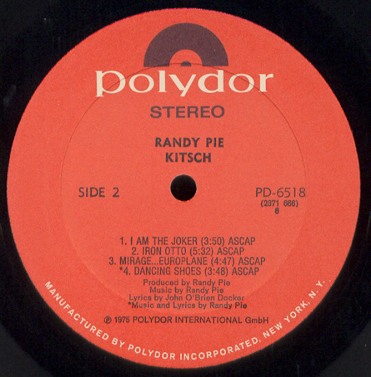 Randy Pie – Kitsch (LP, Album) – akerrecords.nl