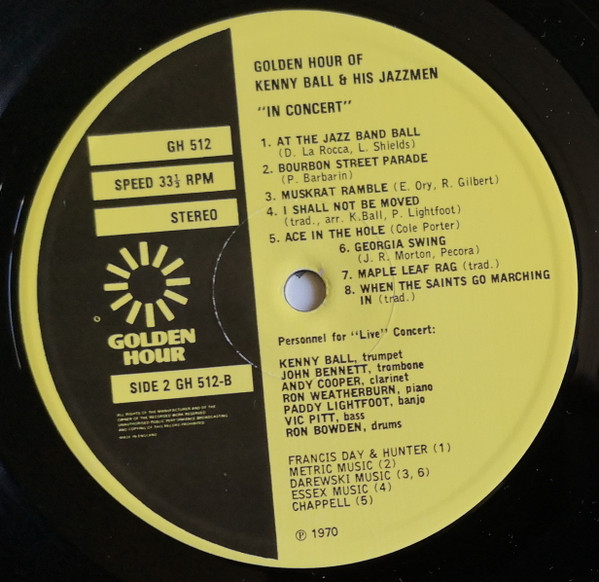 Kenny Ball And His Jazzmen – Golden Hour Of Kenny Ball And His Jazzmen ...