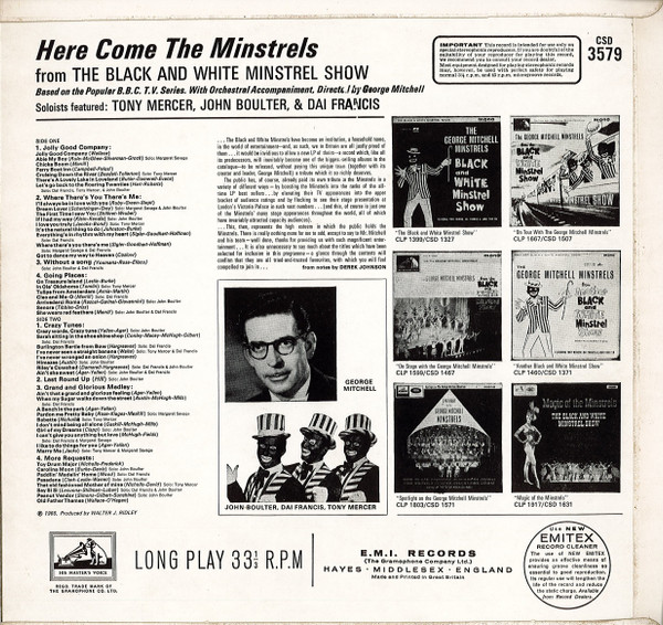 The George Mitchell Minstrels Featuring Tony Mercer • John Boulter ...