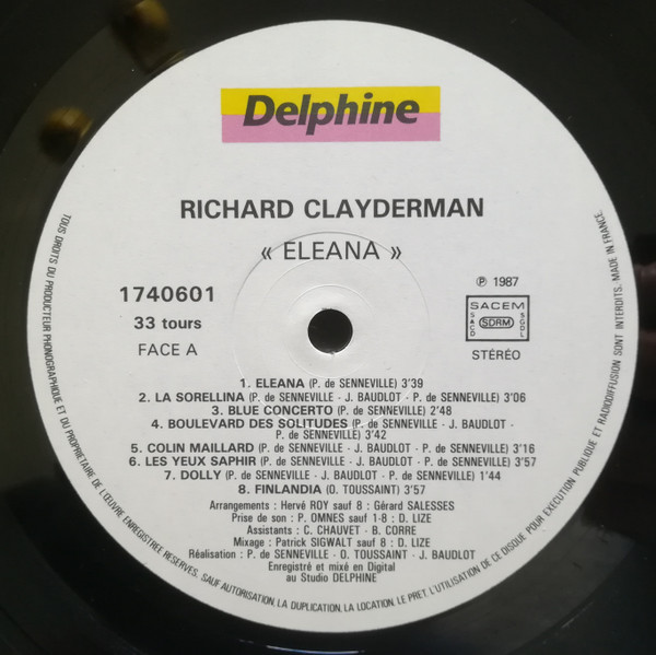 Richard Clayderman – Eléana (LP, Album) – akerrecords.nl