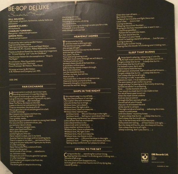 Be Bop Deluxe – Sunburst Finish (LP, Album) – akerrecords.nl