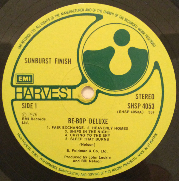 Be Bop Deluxe – Sunburst Finish (LP, Album) – akerrecords.nl