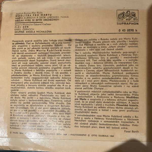 Marta Kubišová / Karel Černoch – Modlitba Pro Martu / Zlej Sen (7 ...