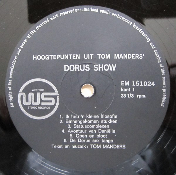 Dorus – Hoogtepunten Uit Tom Manders’ Dorus Show (LP, Album ...