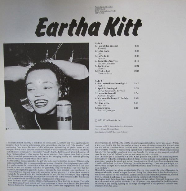 Eartha Kitt – Eartha Kitt (LP, Album, RE, RP) – akerrecords.nl