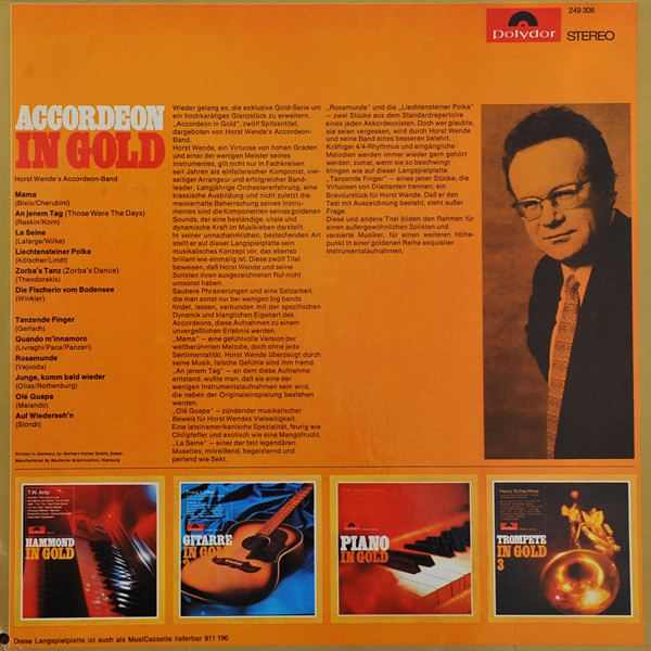 Horst Wende’s Akkordeon-Band – Accordeon In Gold (LP, Album ...