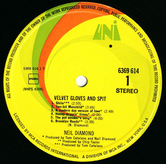 Neil Diamond – Velvet Gloves And Spit (LP, Album, RE) – akerrecords.nl