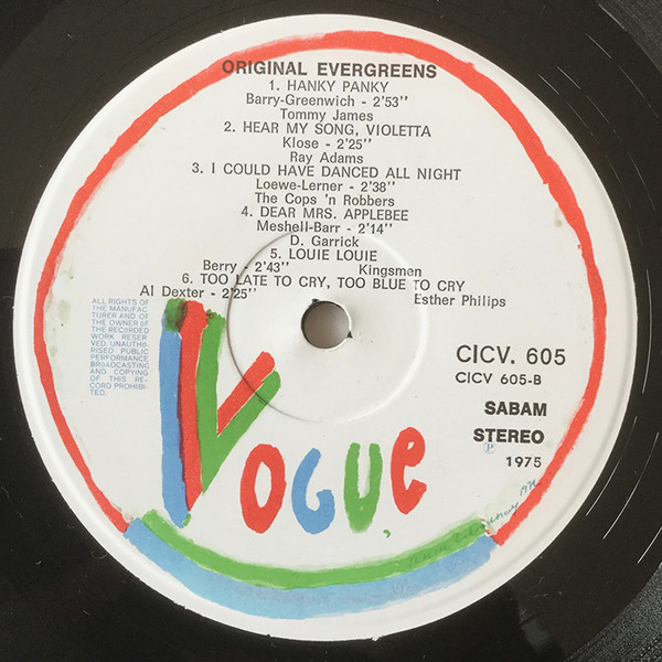 Various – Original Evergreens (LP, Comp) – akerrecords.nl