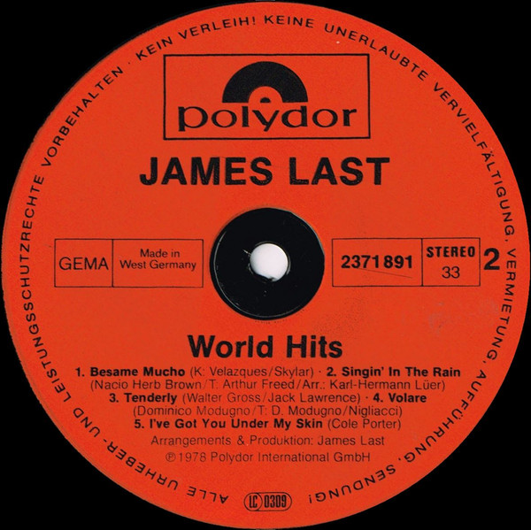 James Last – World Hits (LP, Album) – akerrecords.nl