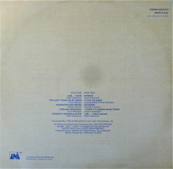 Neil Diamond – Stones (LP, Album) – akerrecords.nl