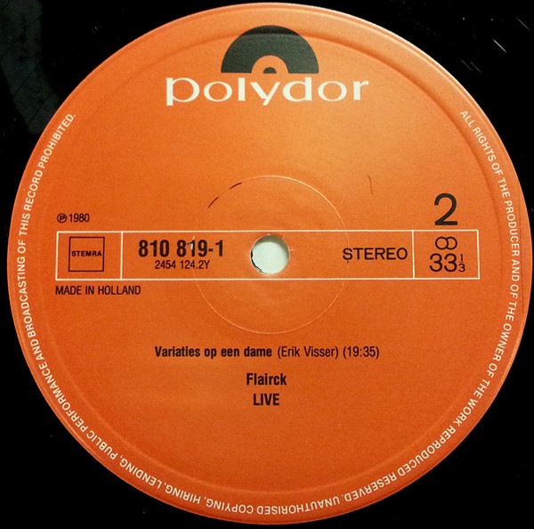 Flairck – Flairck Live (LP, RE) – akerrecords.nl