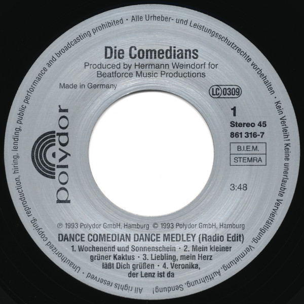 Die Comedians – Dance Comedian Dance (7″, Single) – akerrecords.nl