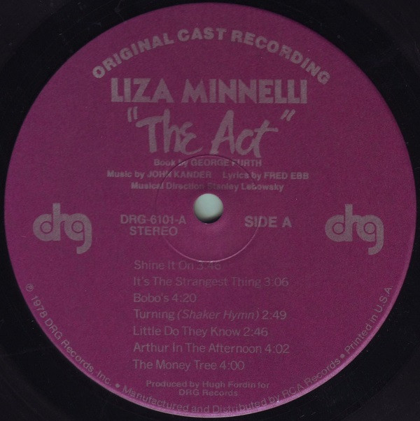 Liza Minnelli, “The Act” Original Broadway Cast – The Act (Original ...
