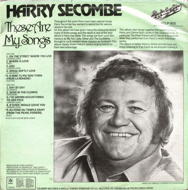 Harry Secombe – These Are My Songs (LP) – akerrecords.nl