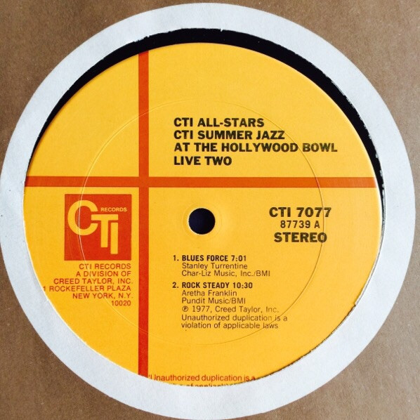 CTI All-Stars – CTI Summer Jazz At The Hollywood Bowl Live Two (LP ...