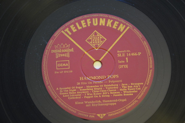 Klaus Wunderlich – Hammond Pops (28 Hits On Parade) (LP, Album ...