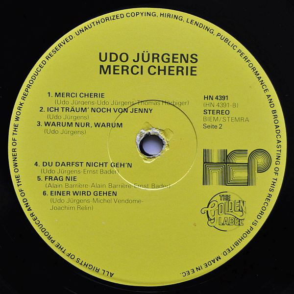 Udo Jürgens – Merci Cherie (LP, Comp) – akerrecords.nl