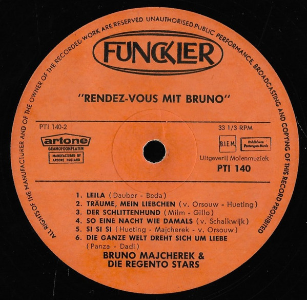 Bruno Majcherek & Die Regento Stars – Rendez-Vous Mit Bruno (LP ...