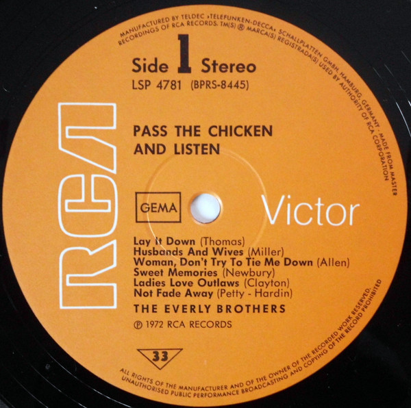 Everly Brothers – Pass The Chicken And Listen (LP, Album) – akerrecords.nl