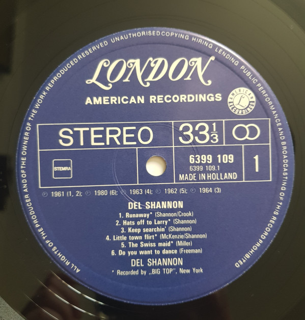 Del Shannon – Del Shannon (LP, Comp) – akerrecords.nl
