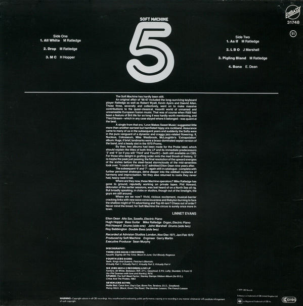 Soft Machine – Fifth (LP, Album, RE) – akerrecords.nl