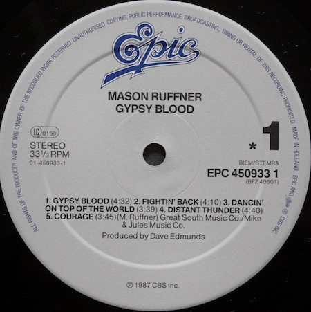 Mason Ruffner – Gypsy Blood (LP, Album) – akerrecords.nl