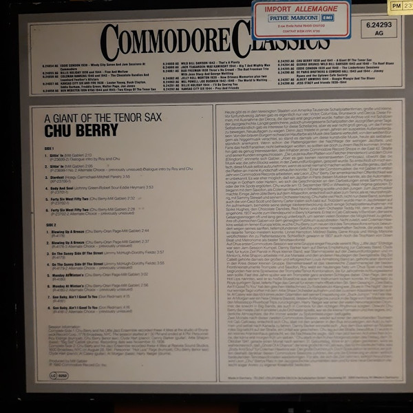 Leon “Chu” Berry – A Giant Of The Tenor Sax 1938 And 1941 (LP, Comp ...