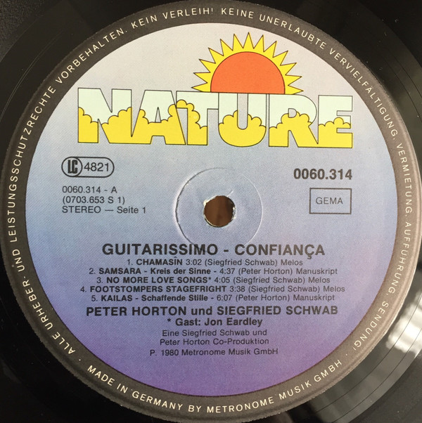 Peter Horton · Siegfried Schwab – Guitarissimo · Confiança (LP, Album ...