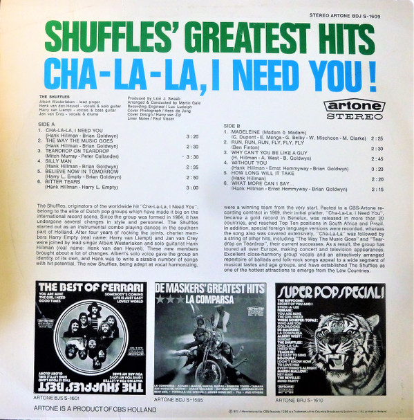 The Shuffles – Greatest Hits Cha-La-La, I Need You (LP, Comp ...