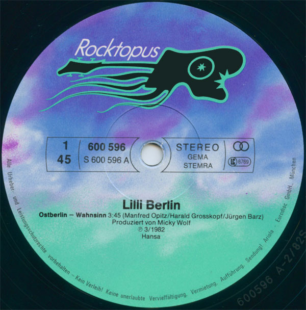 Lilli Berlin – Ostberlin – Wahnsinn (12″, Maxi) – akerrecords.nl