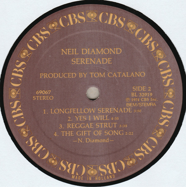 Neil Diamond – Serenade (LP, Album) – akerrecords.nl