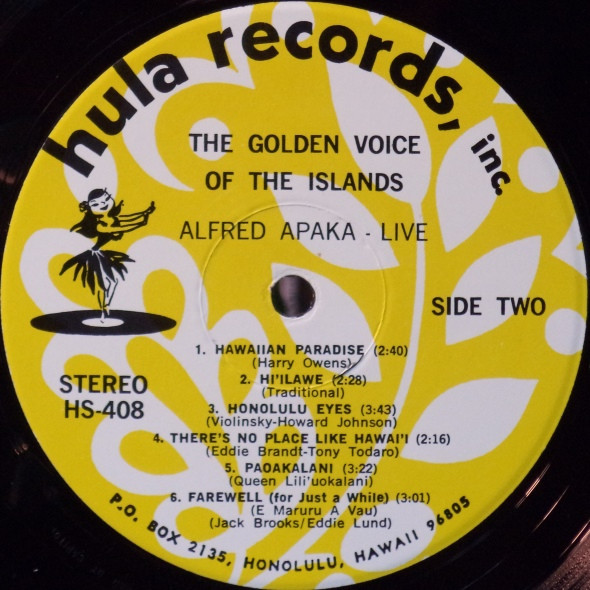 Alfred Apaka – The Golden Voice Of The Islands Alfred Apaka Live (LP ...