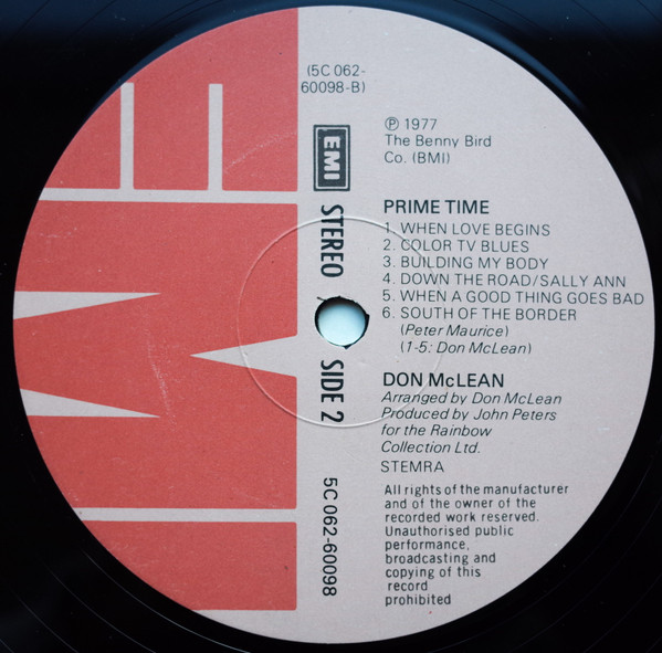 Don McLean – Prime Time (LP, Album) – akerrecords.nl