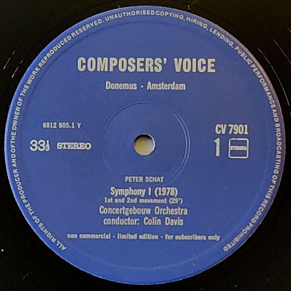 Peter Schat – Symphony No. 1 / Septet (LP) – akerrecords.nl