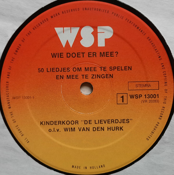Kinderkoor De Lieverdjes o.l.v. Wim van den Hurk – Wie Doet Er Mee? 50 ...