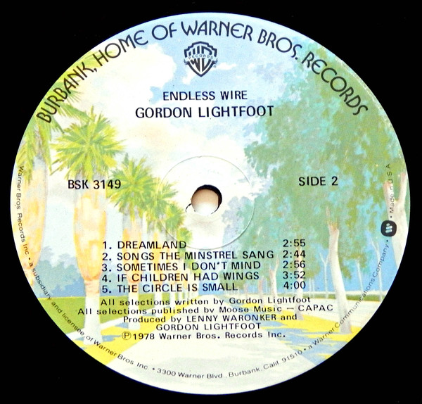 Gordon Lightfoot – Endless Wire (LP, Album, Glo) – akerrecords.nl