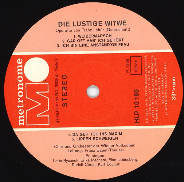 Else Liebesberg, Erika Mechera, Rudolf Christ, Lotte Rysanek, Kurt ...