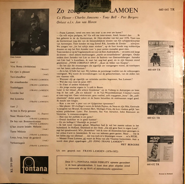 Charles Janssens, Tony Bell (2), Piet Bergers, Co Flower – Zo zong ...