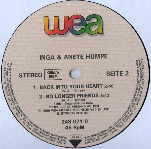 Humpe Humpe – No Longer Friends (Extended Version) (12″) – akerrecords.nl