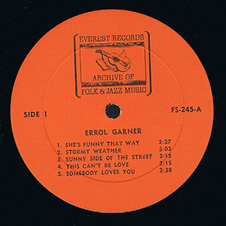 Erroll Garner – Errol Garner (LP, Comp) – akerrecords.nl