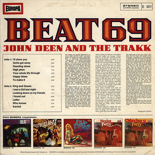 John Deen And The Trakk – Beat 69 (LP, Album) – akerrecords.nl