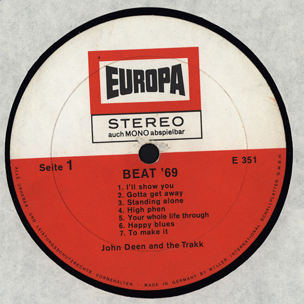 John Deen And The Trakk – Beat 69 (LP, Album) – akerrecords.nl