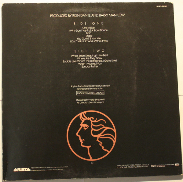 Barry Manilow – One Voice (LP, Album, Gat) – akerrecords.nl